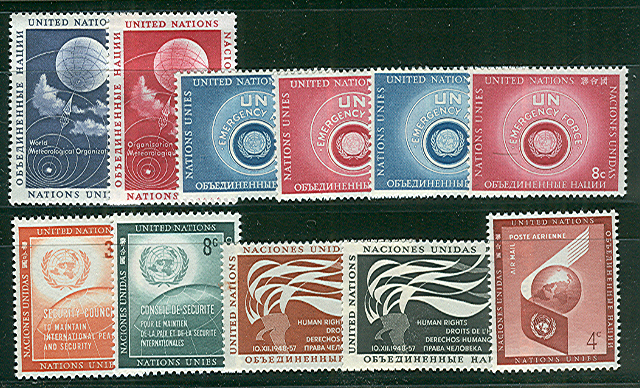 UNITED NATIONS YEARSETS 1951-2007 Mint Stamps